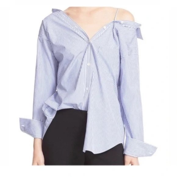 Theory | Tops | Theory Offtheshoulder Button Down Shirt | Poshmark